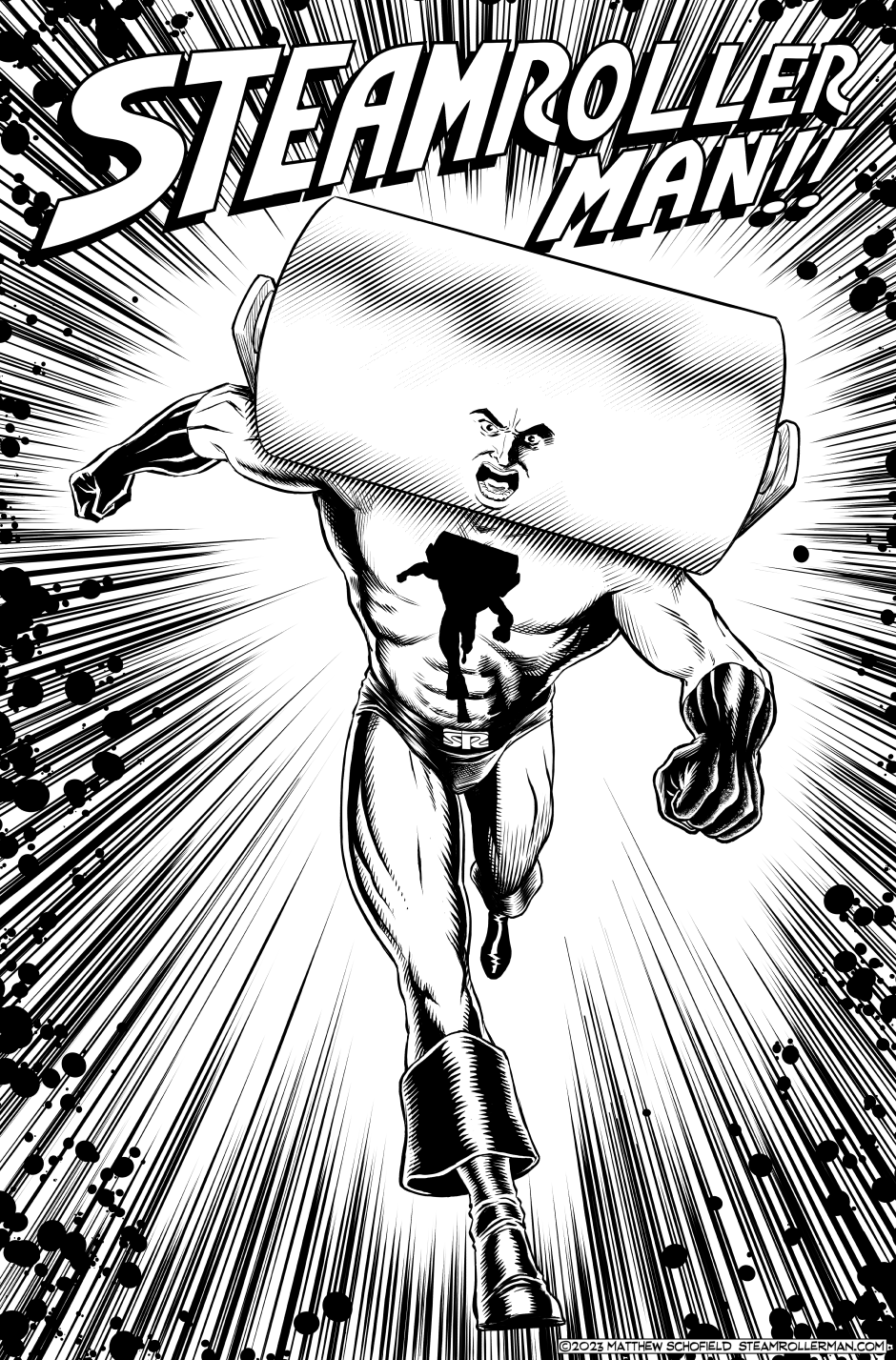 Issue Three, Page Ten - STEAMROLLER MAN!